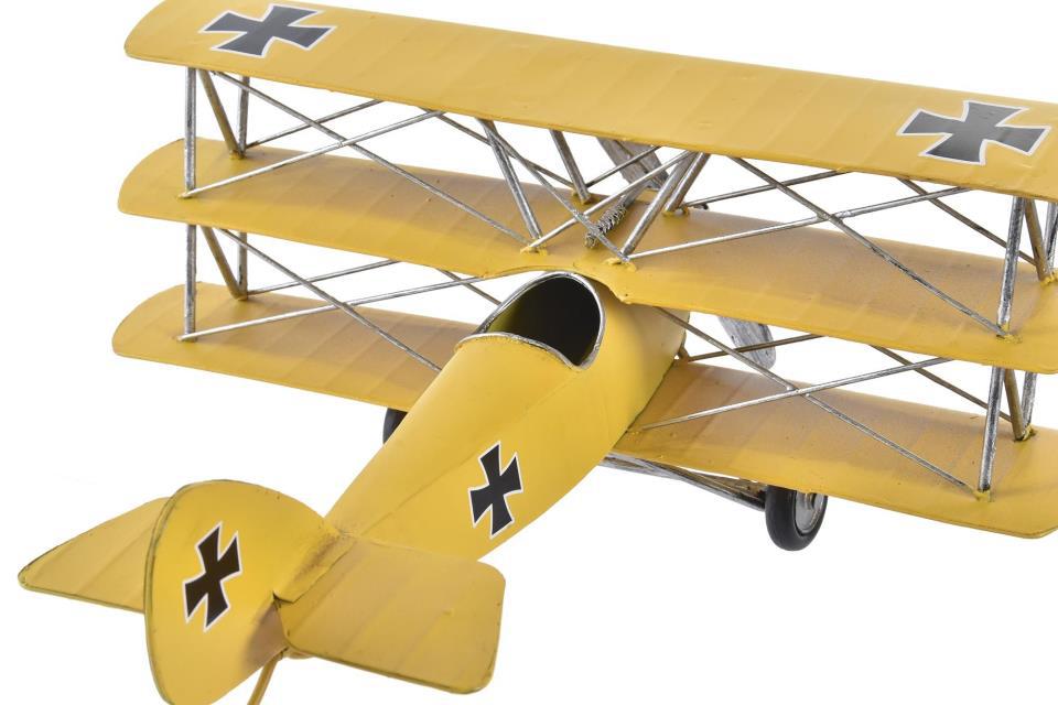METAL AVION TRIPLANO CRUZ 32X32 CM. 2 COL. - Heracles